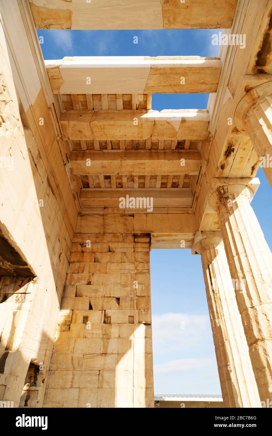 Ceiling of the Propylaea in Athens, Greece. It forms part of the ...