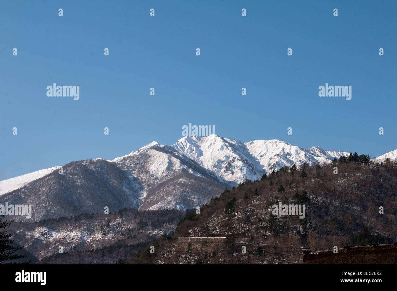 White mountain covered with snow in Shirakawa-go,Nagoya,Japan Stock ...