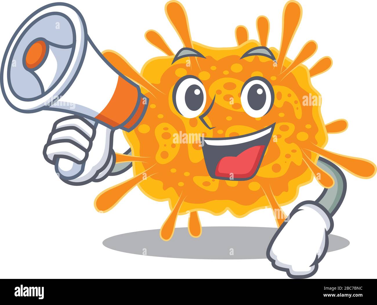 Cartoon character of nobecovirus having a megaphone Stock Vector Image ...