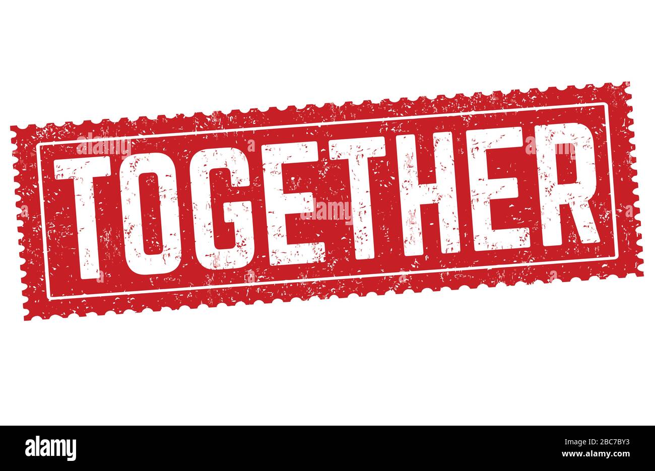 Together grunge rubber stamp on white background, vector illustration ...