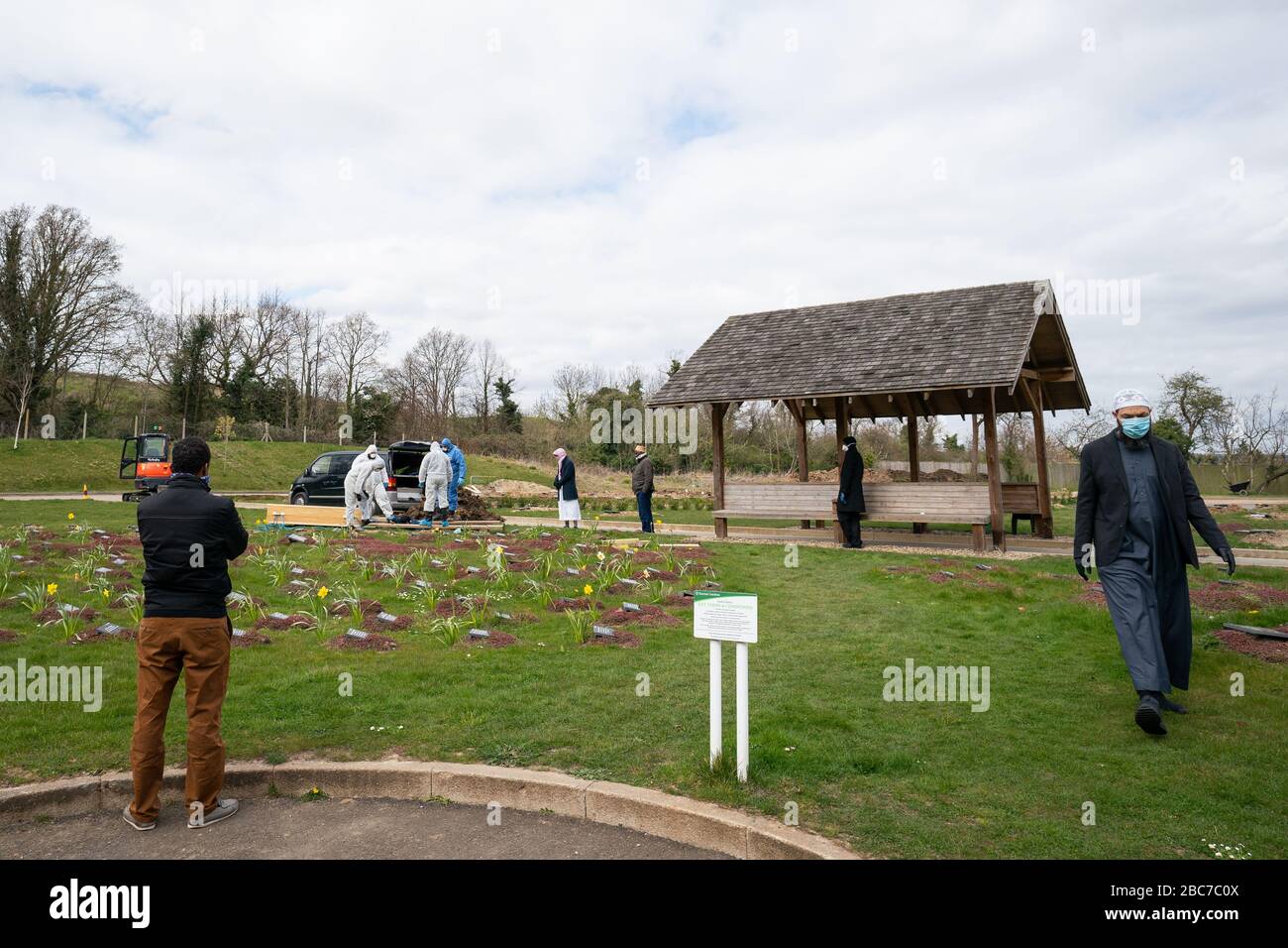 The funeral in the eternal gardens muslim burial ground hi-res stock ...