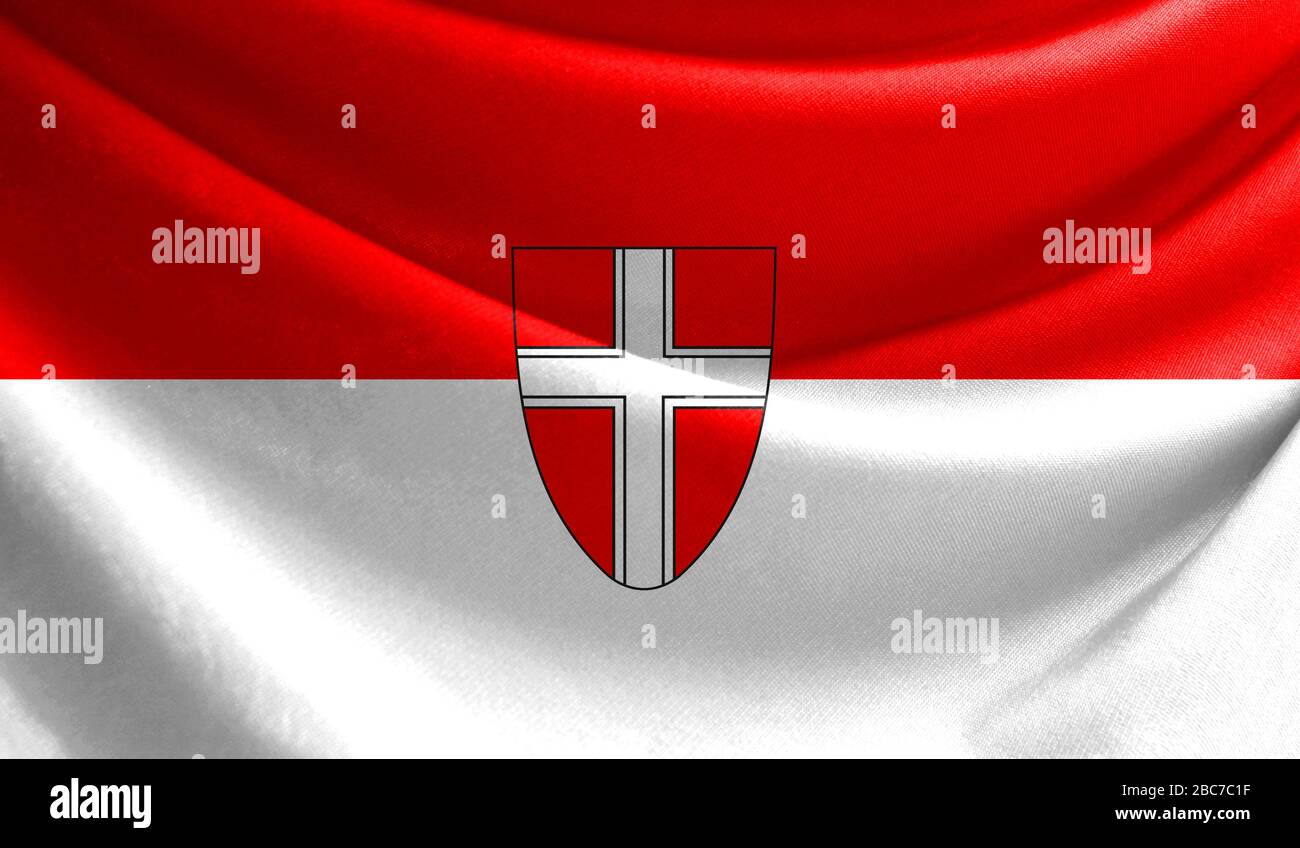 Realistic flag of Vienna on the wavy surface of fabric Stock Photo - Alamy