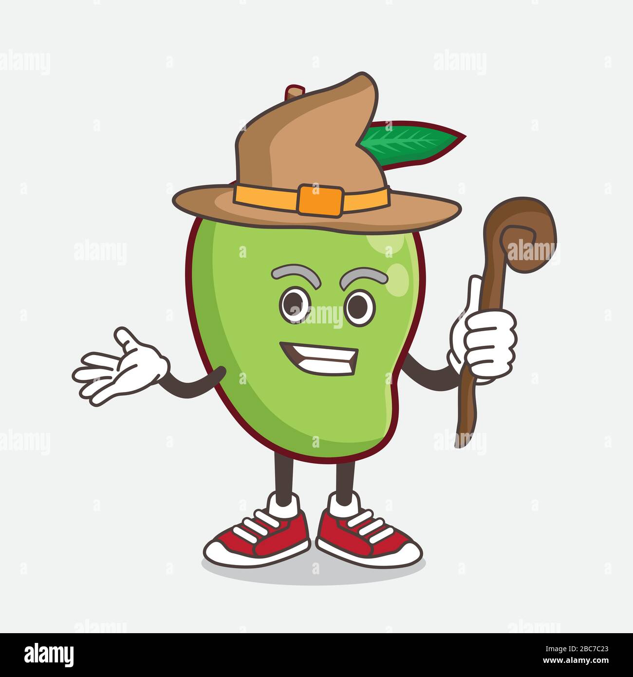 Green Mango Mascot Character Vector Illustration Stock Vector Image ...