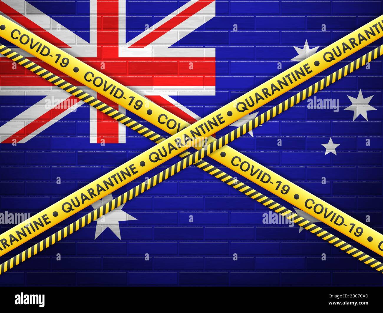 Australia in quarantine bricks wall background. Vector illustration ...