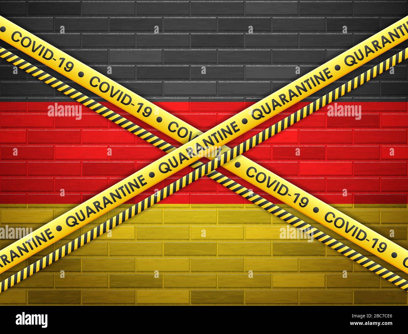 Germany in quarantine bricks wall background. Vector illustration Stock ...