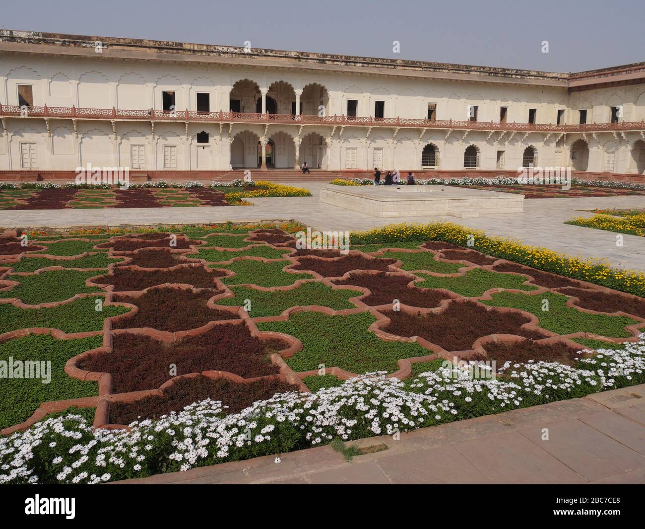 Agra, Uttar Pradesh, India- March 2018: Landscaped gardens with ...
