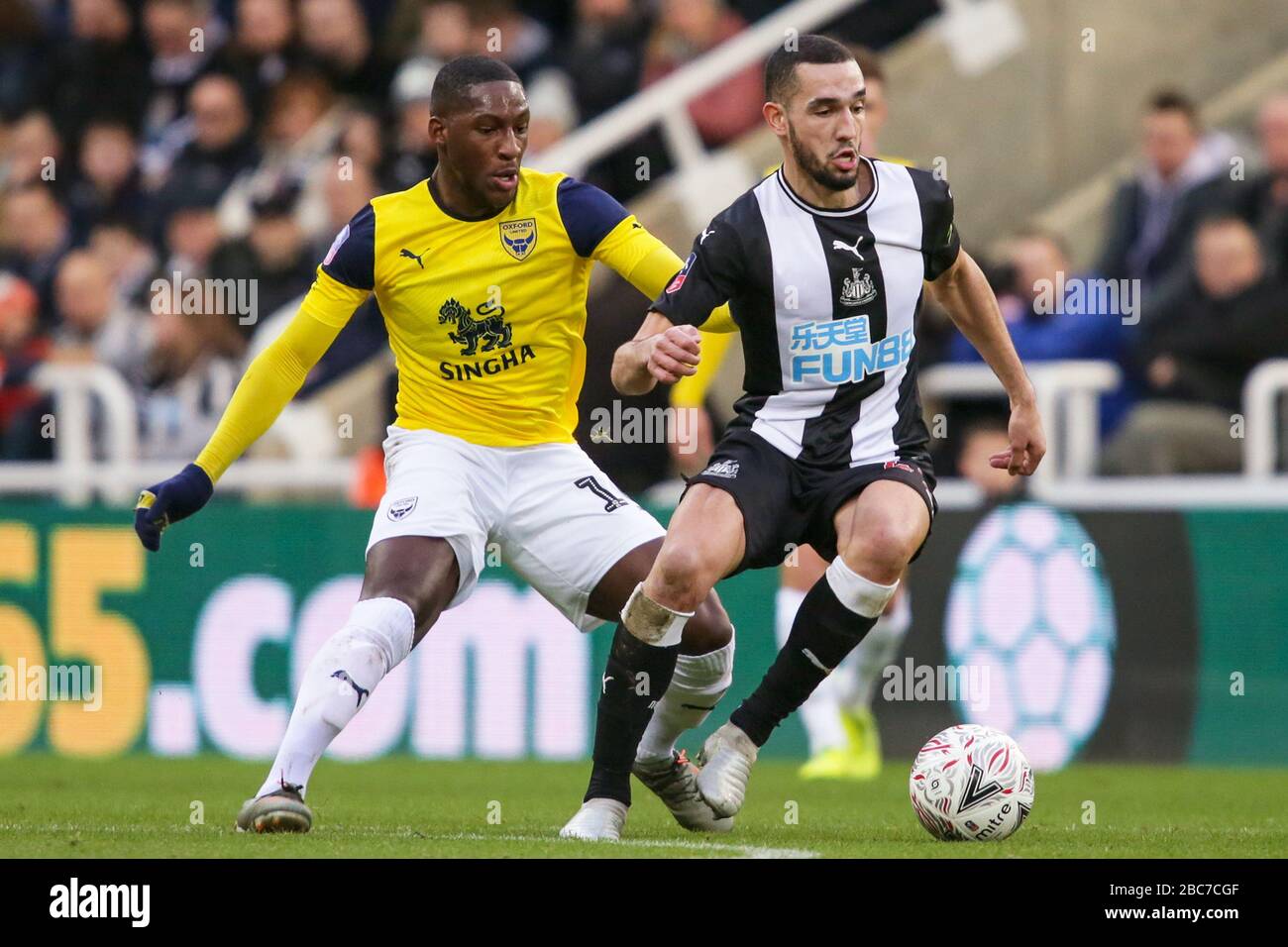 Nabil Bentaleb of Newcastle United and Shandon Baptiste of Oxford ...