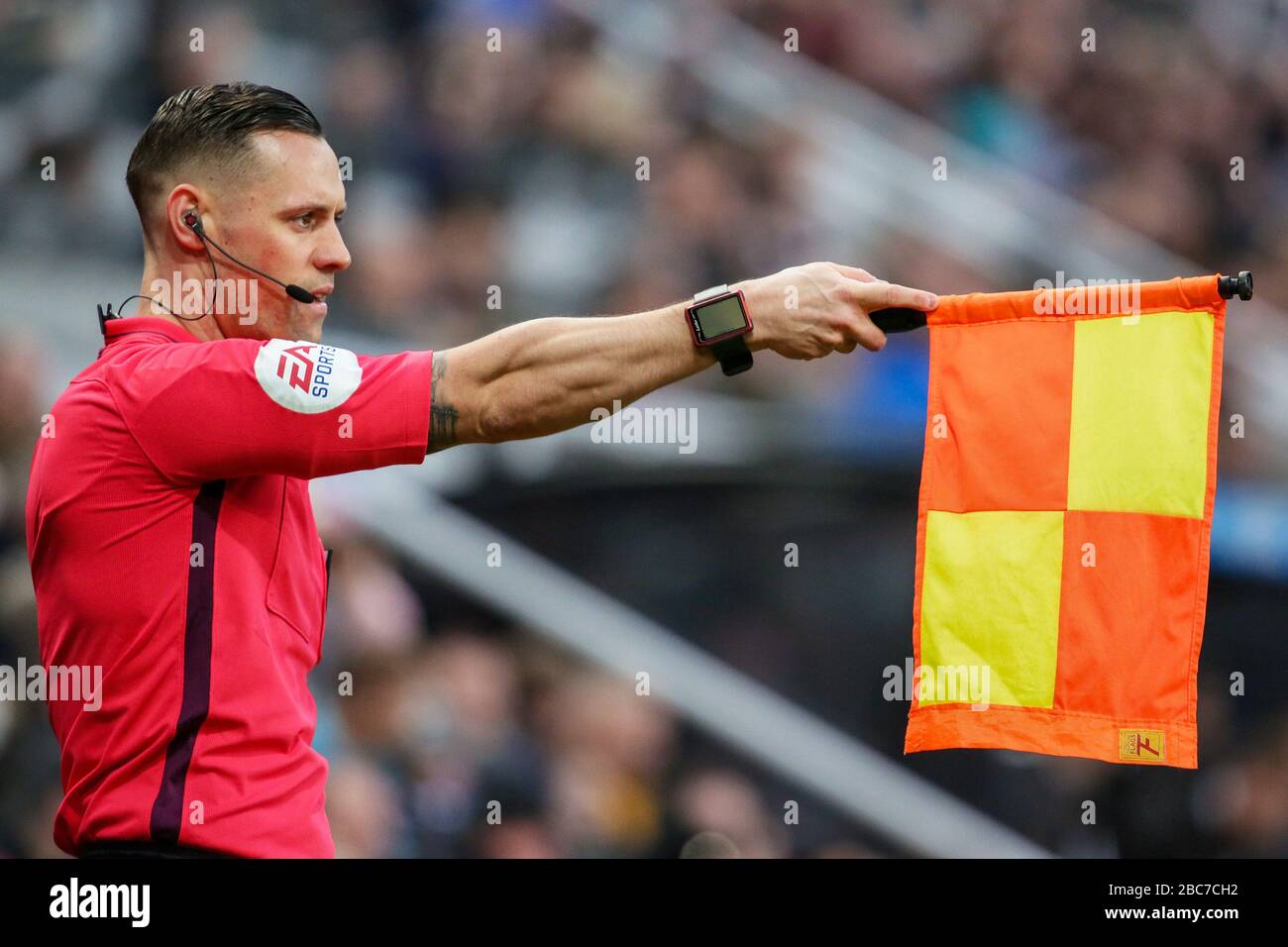 The referees assistant flags for offside hi-res stock photography and ...