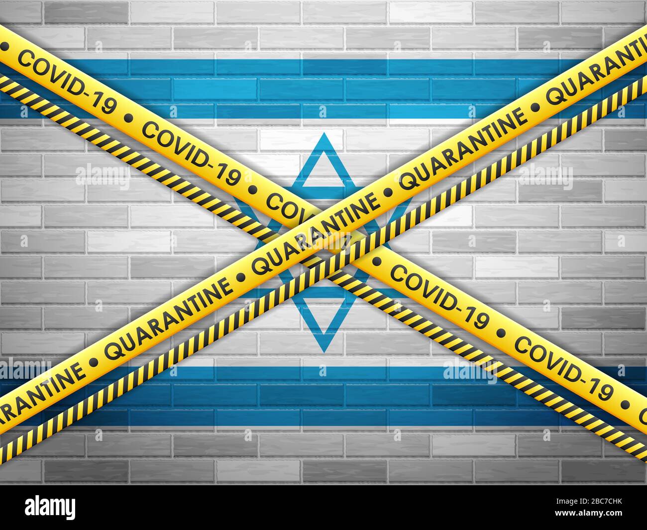 Israel in quarantine bricks wall background. Vector illustration Stock ...