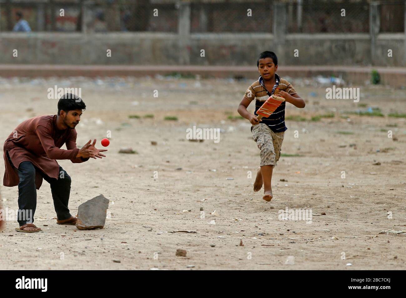 Children inside the Shajahanpur Railway Colony Play Ground, in Dhaka ...