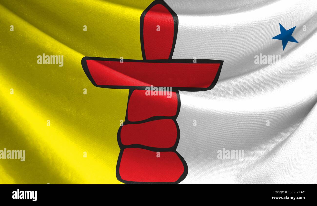 Realistic flag of Nunavut on the wavy surface of fabric Stock Photo - Alamy