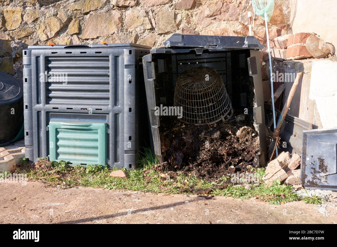 fresh, organic, kitchen waste, household scrap in the compost bin Stock ...