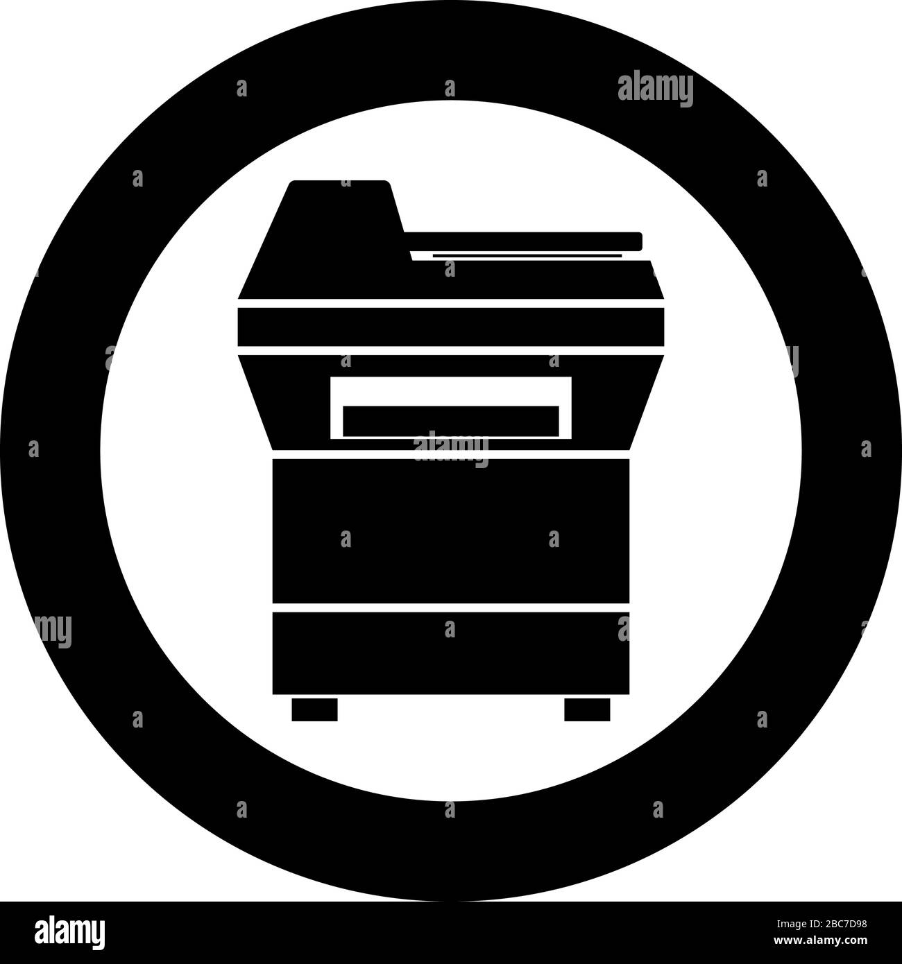 Copy machine Printer Copier for office Photocopier Duplicate equipment icon in circle round ...