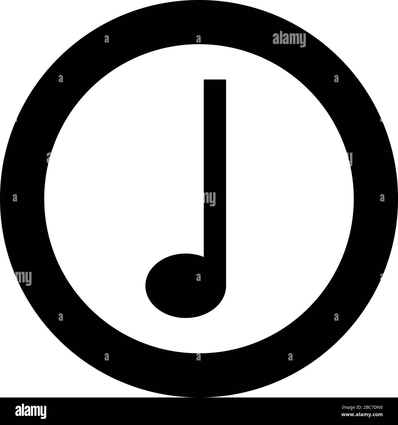 Note quarter Fourth icon in circle round black color vector ...