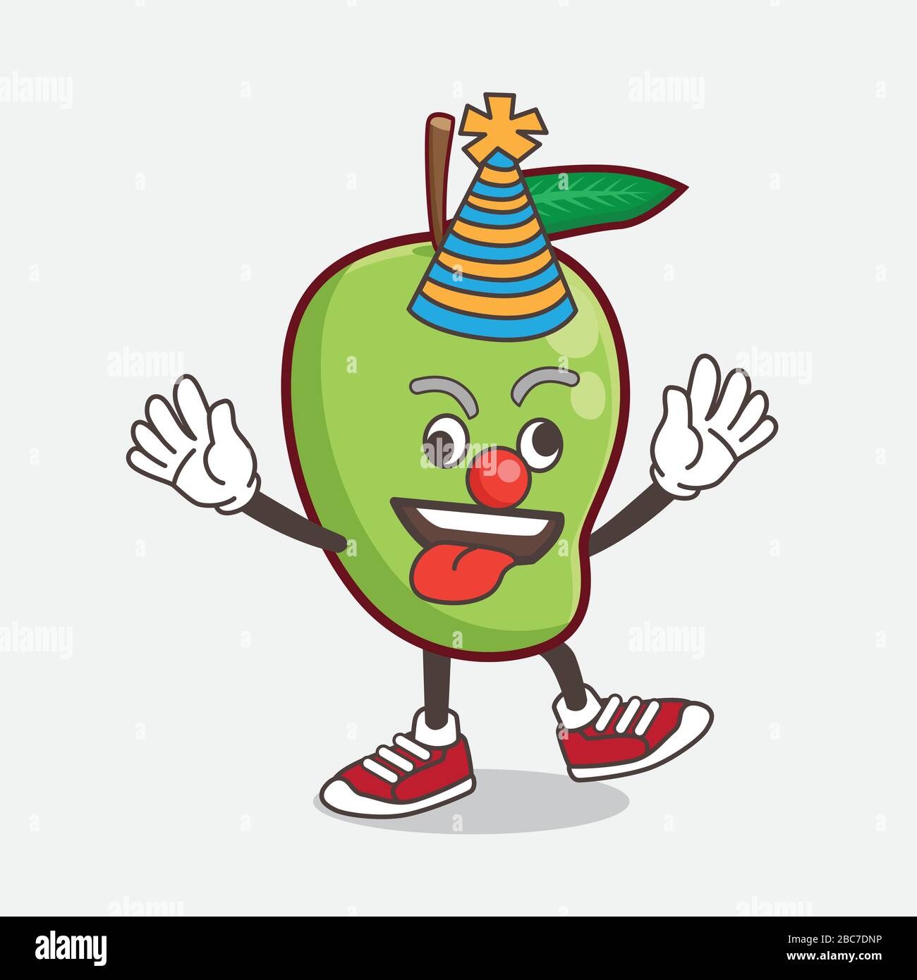 Green Mango Mascot Character Vector Illustration Stock Vector Image ...