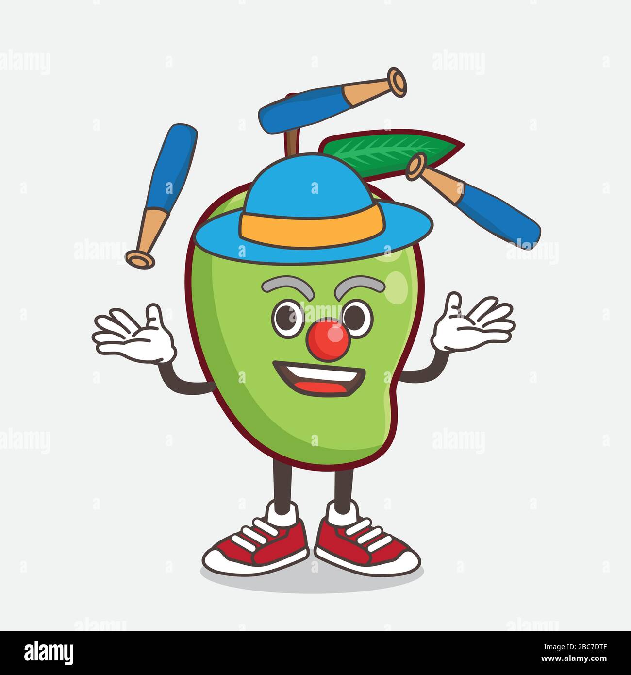 Green Mango Mascot Character Vector Illustration Stock Vector Image ...