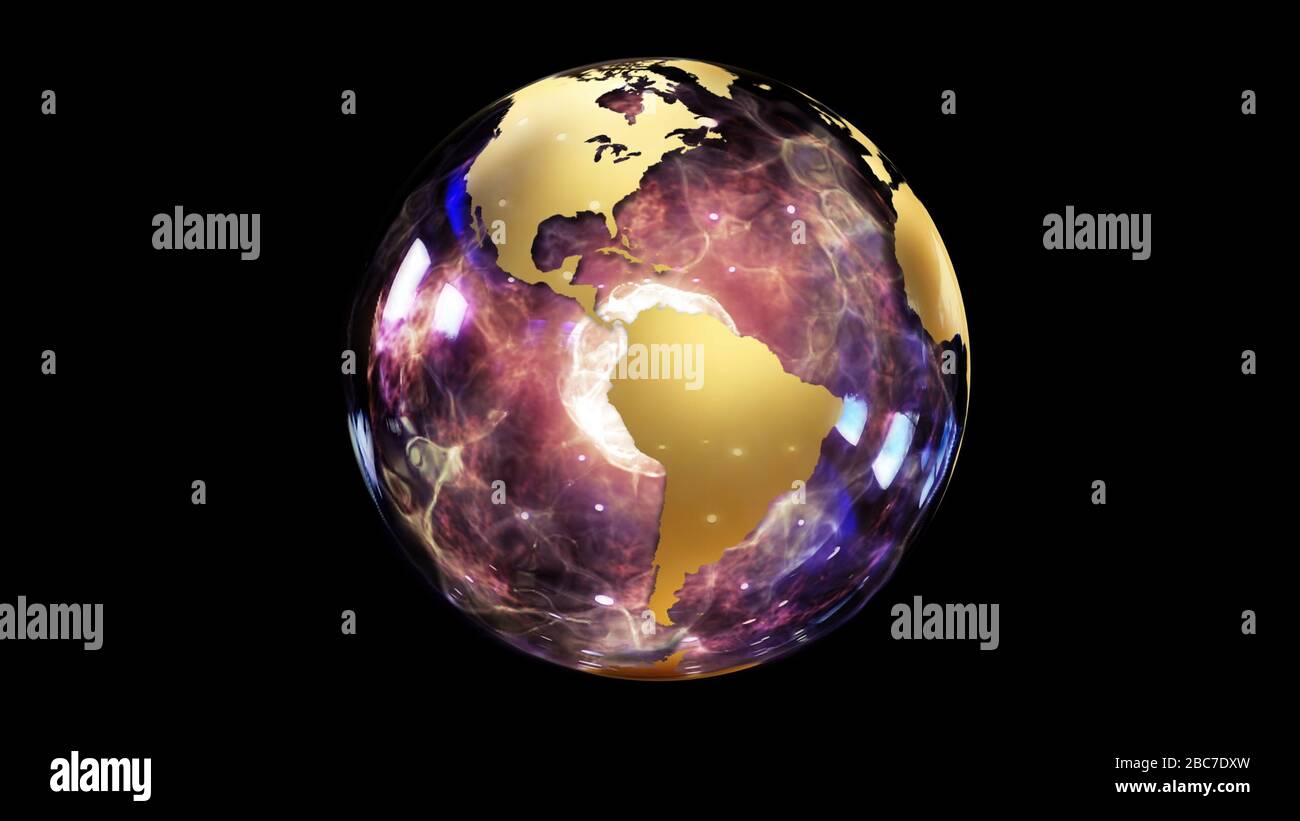 3D rendering of an abstract stylized planet globe. Creative and ...