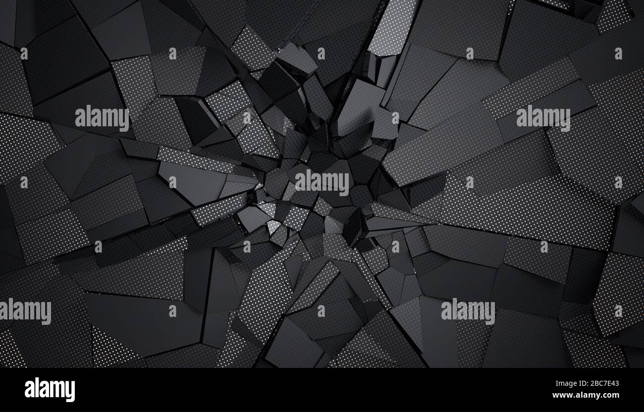 Abstract 3d rendering of cracked surface. Modern background design ...