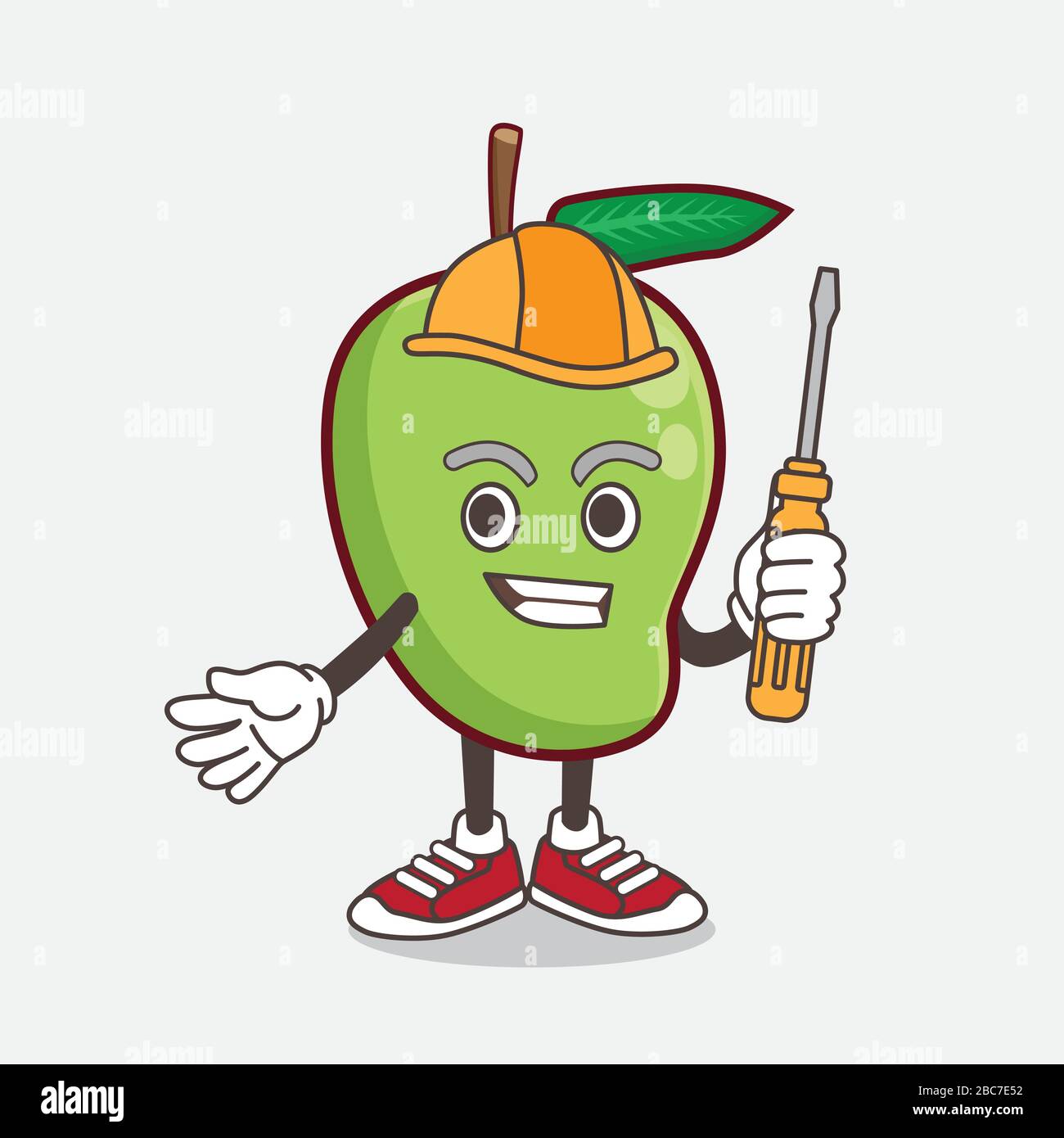 Green Mango Mascot Character Vector Illustration Stock Vector Image ...