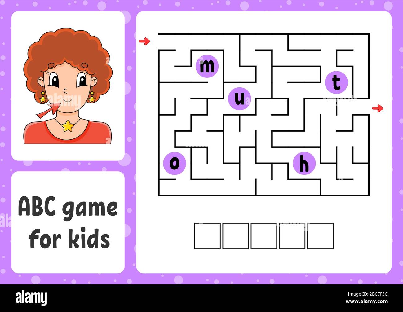 ABC maze for kids. Answer ear. Rectangle labyrinth. Activity worksheet ...