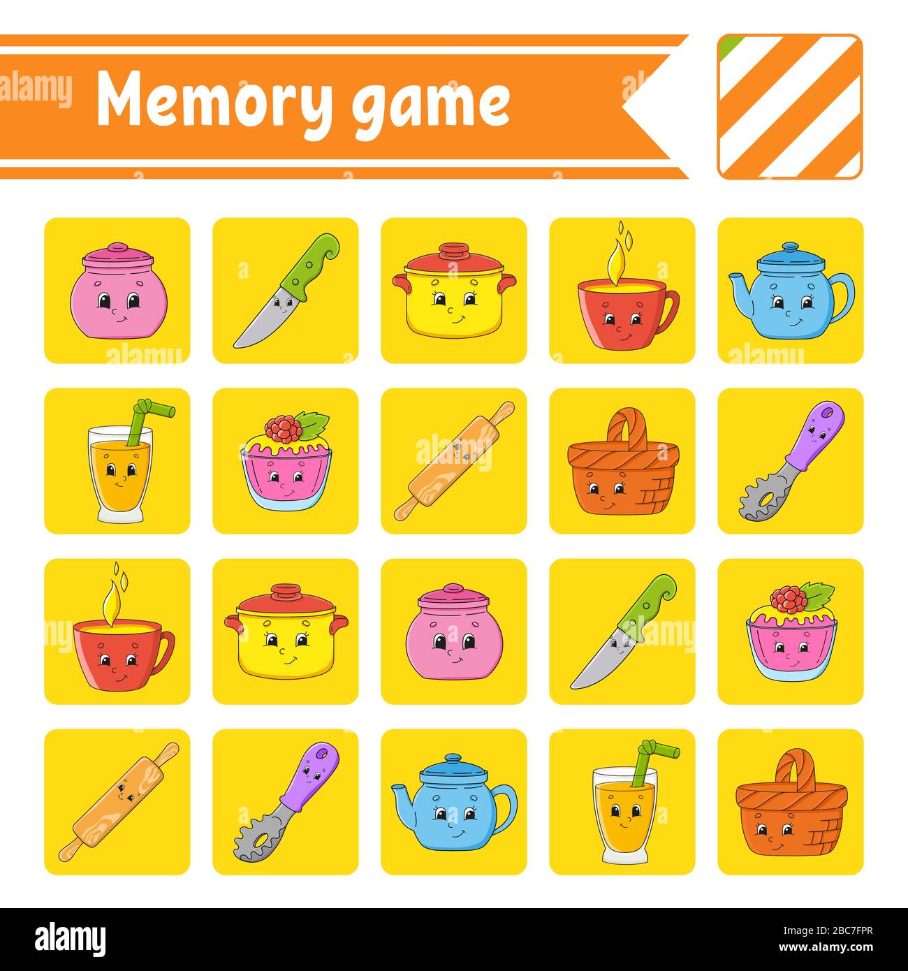 Memory game for kids. Education developing worksheet. Activity page ...