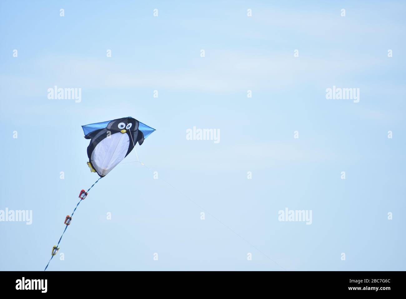 Penguin kite flying at old abandoned Tempelhofer Feld in Tempelhof ...