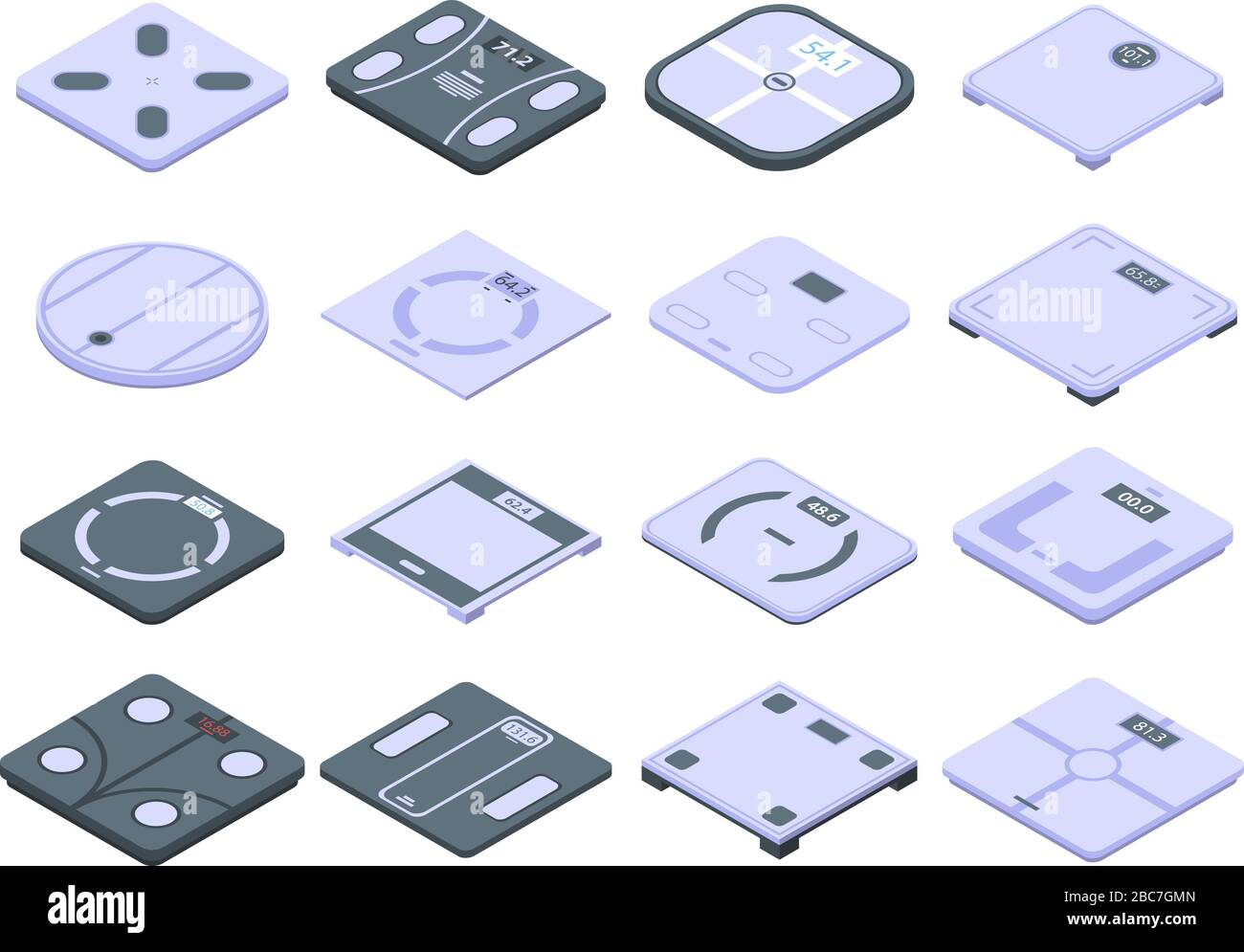 Smart scales icons set, isometric style Stock Vector Image & Art - Alamy