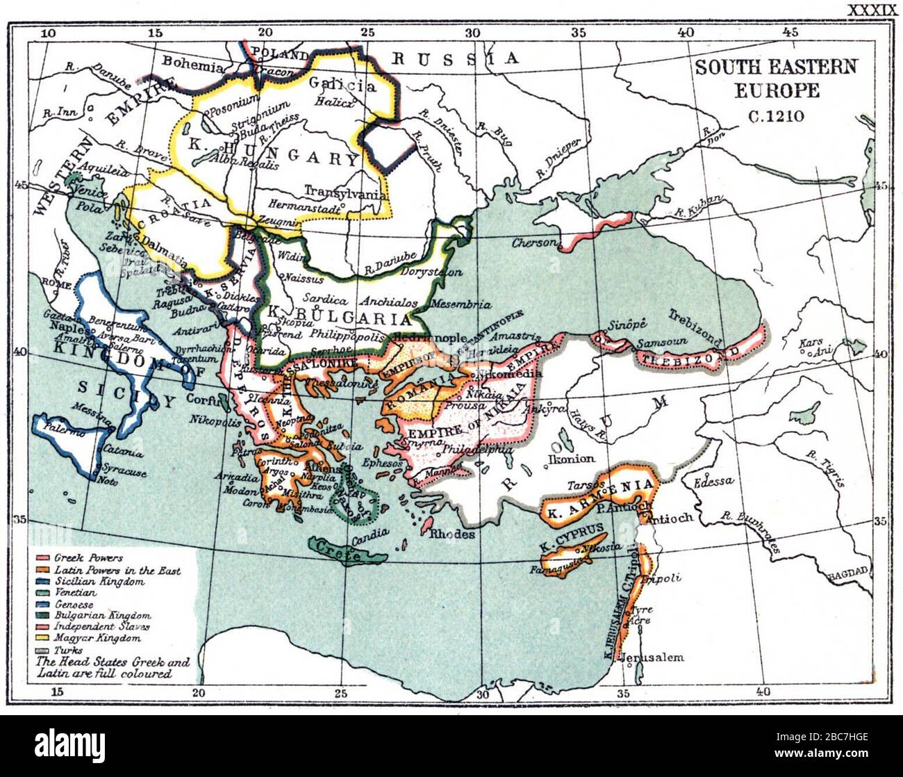 South-eastern Europe c. 1210 Stock Photo - Alamy