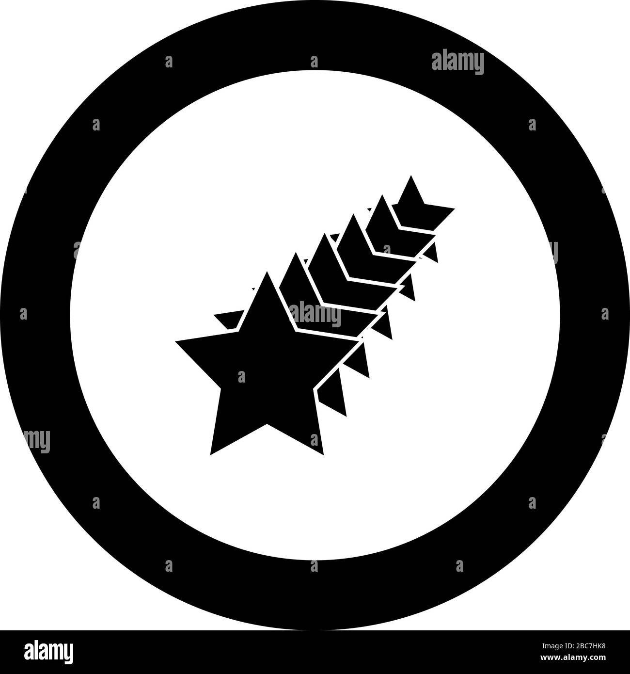 Six stars Star concept icon in circle round black color vector ...