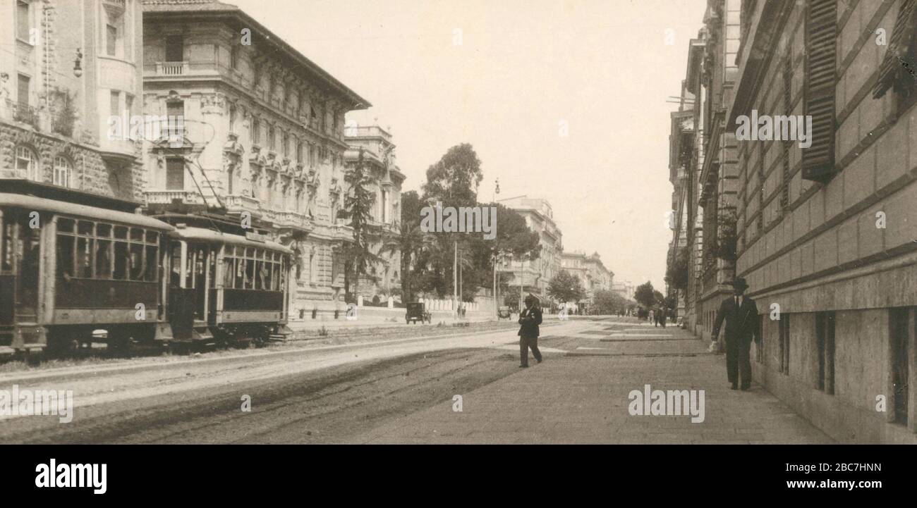 The tram at Viale Regina Margherita, Rome, Italy 1930s Stock Photo - Alamy