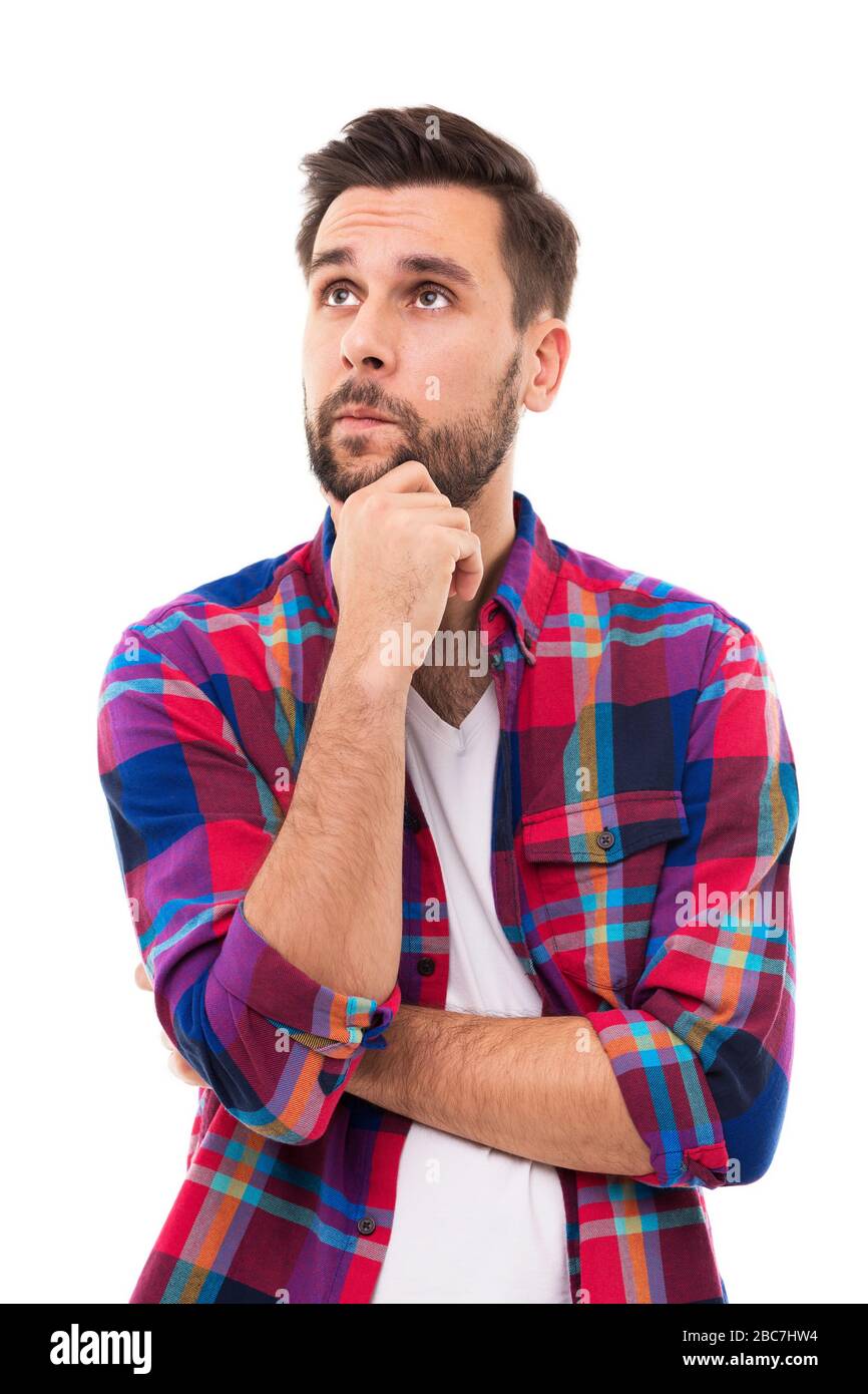 Man looking up Stock Photo - Alamy