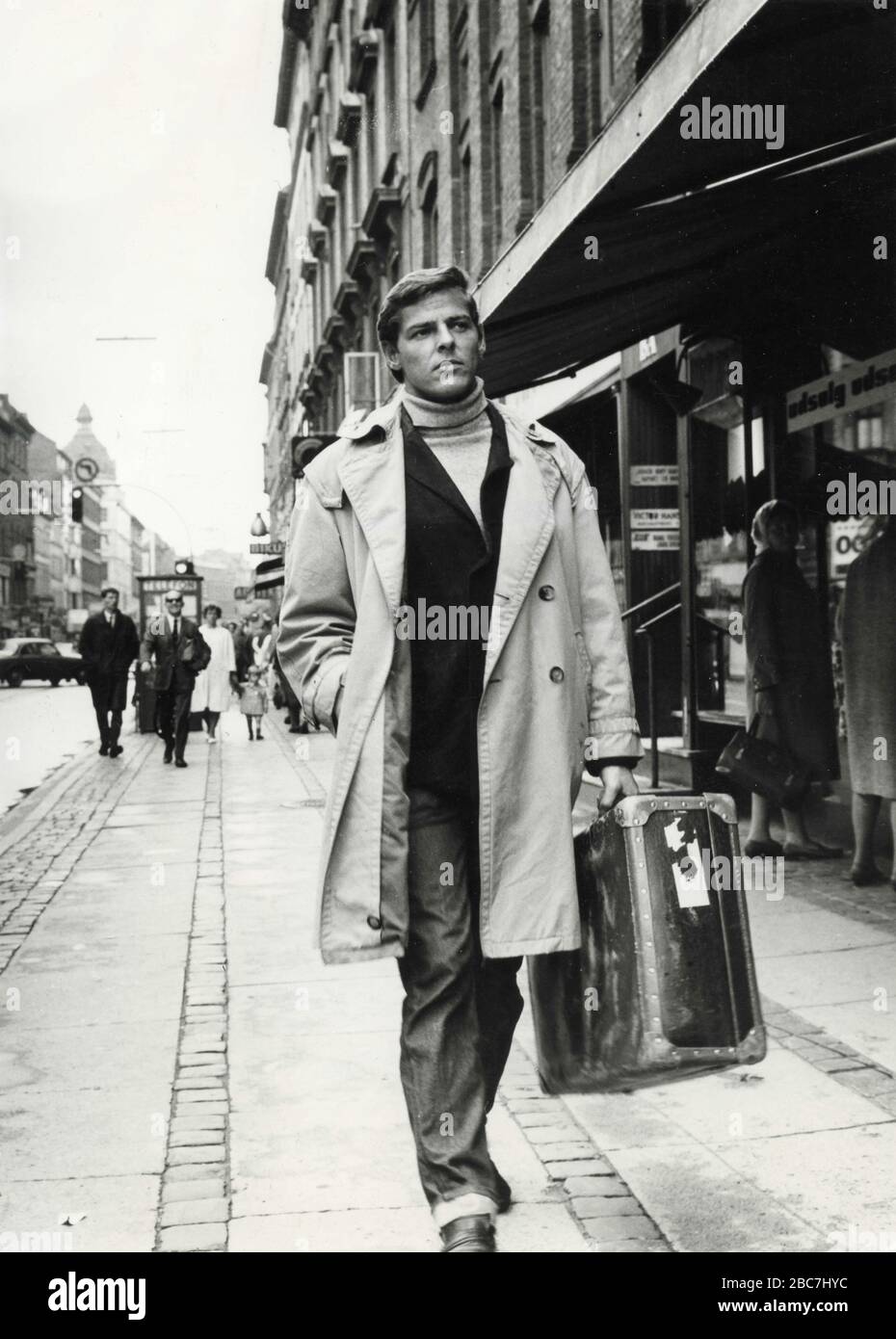 Danish film actor Willy Rathnov in the movie Jensen loenge leve, 1965 ...