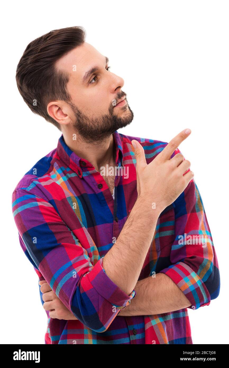 Man pointing finger Stock Photo - Alamy