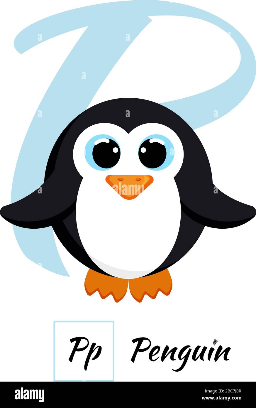 Cute English animal alphabet letter P vector image Stock Vector Image ...