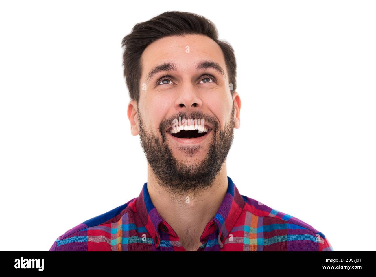 Man looking up Stock Photo - Alamy