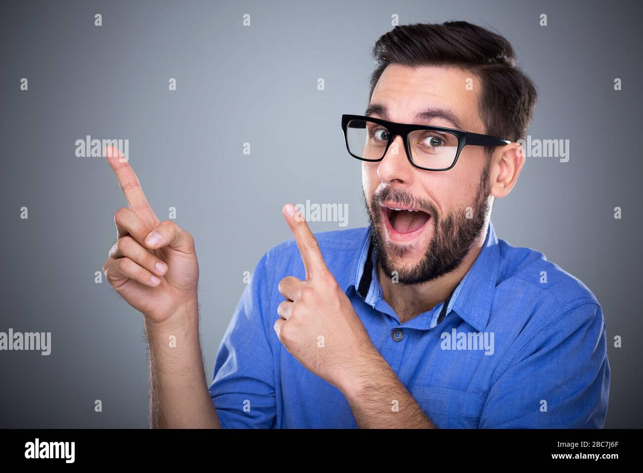 Man pointing finger Stock Photo - Alamy