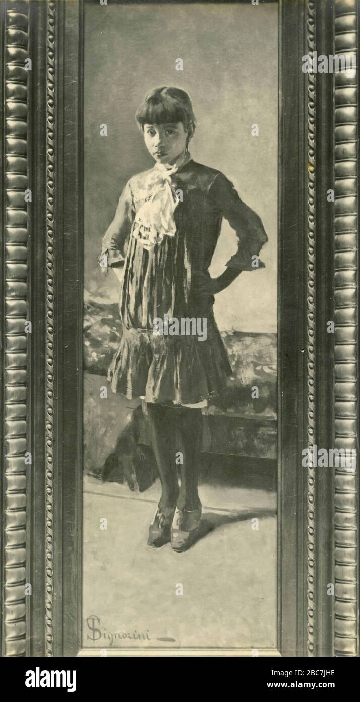 La Nene, painting by Italian artist T. Signorini, Signorini Collection ...