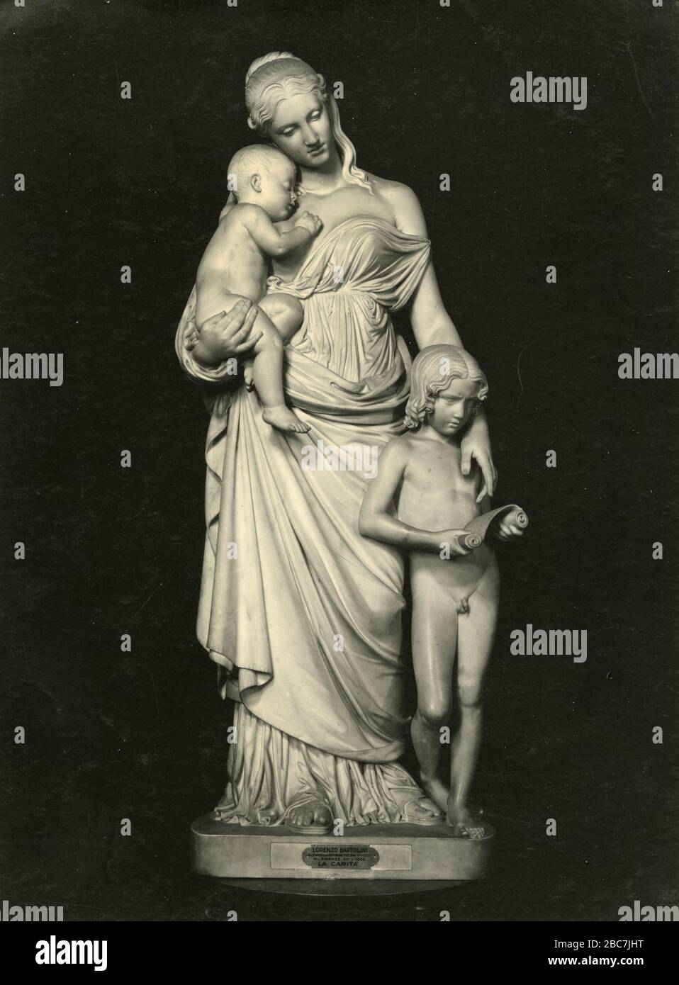 Charity, marble statue by Italian artist Lorenzo Bartolini, Pitti ...