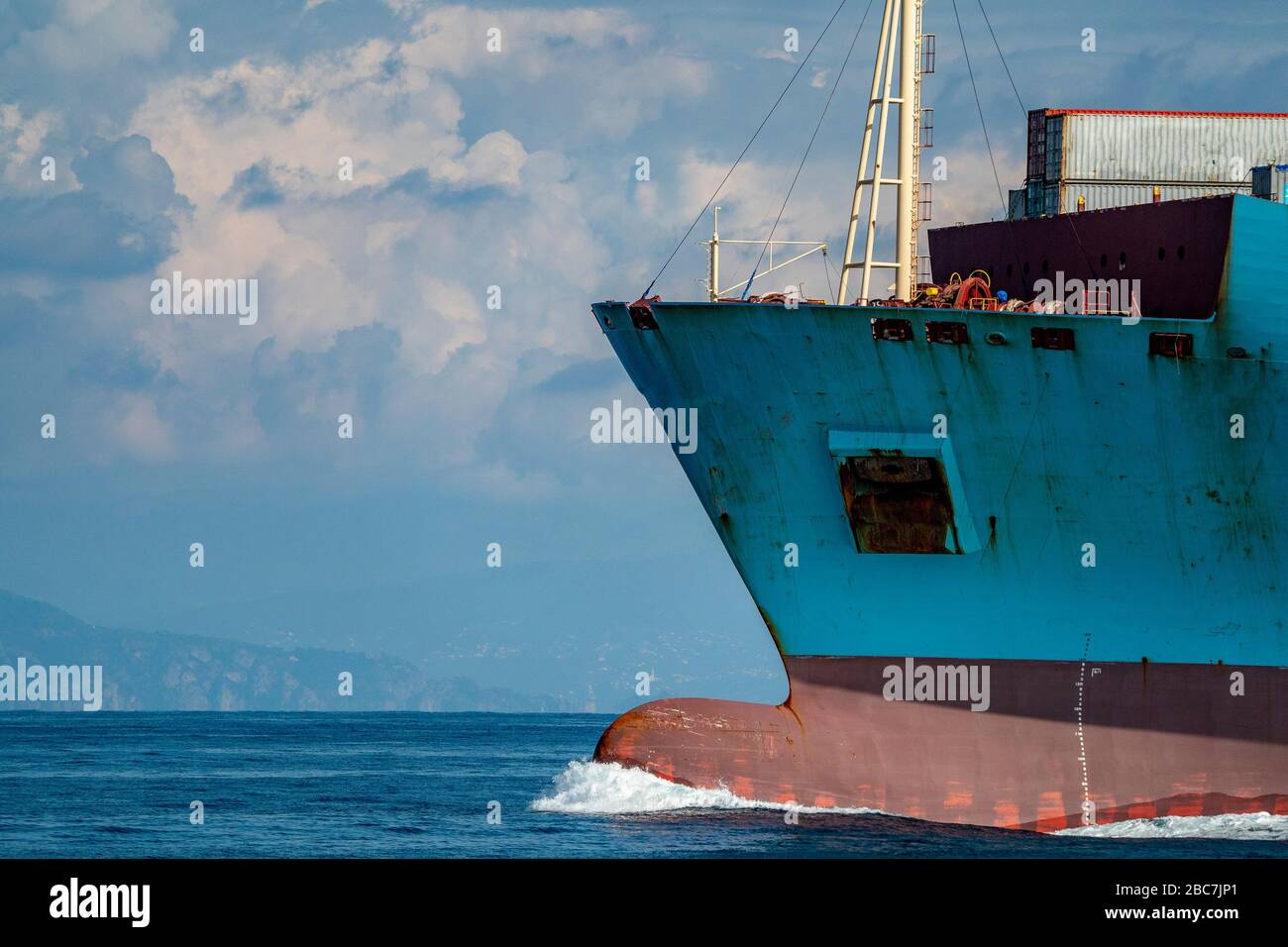 Big Container ship prow close up detail Stock Photo - Alamy