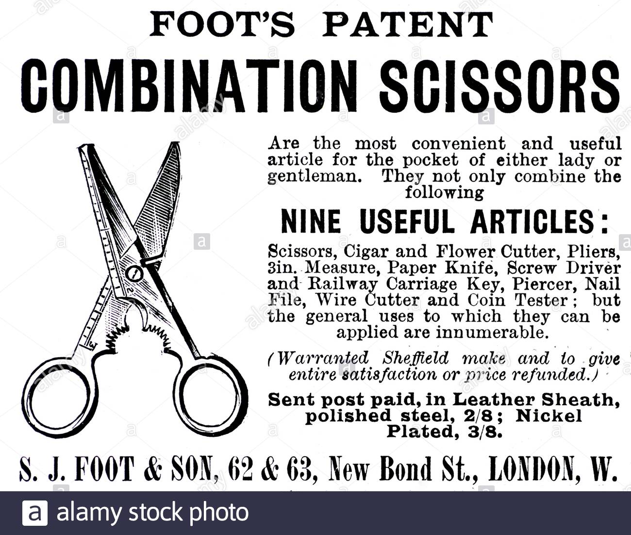 Victorian era, Combination scissors, vintage advertising from 1895 ...