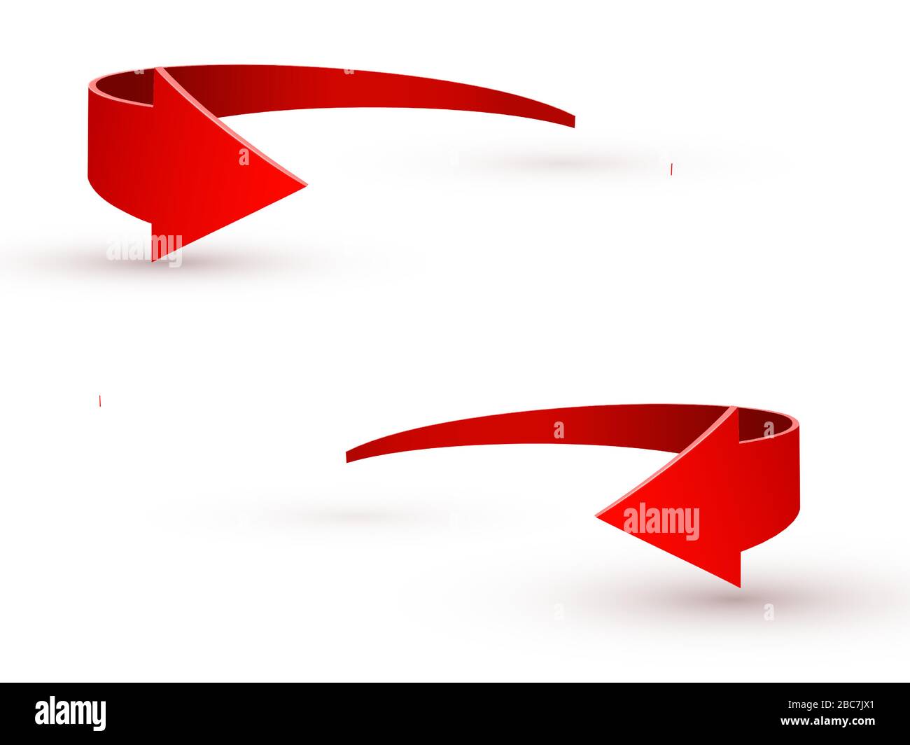 Realistic red swirling arrow. Vector illustration on a white background ...