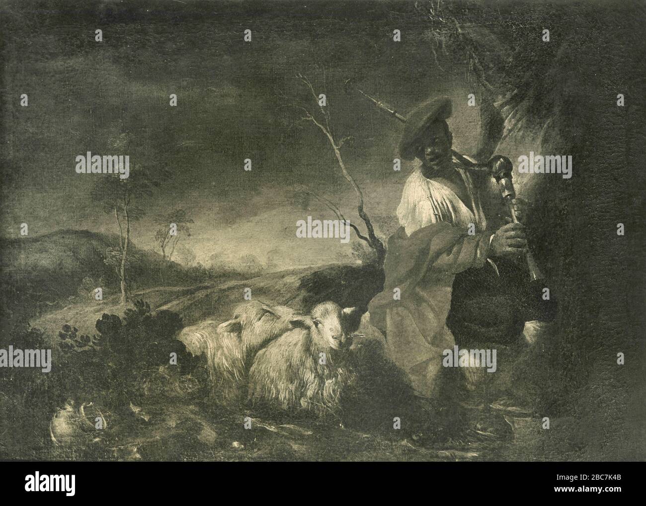 The Piper, painting by Italian artist GB Castiglione, Palazzo Bianco ...