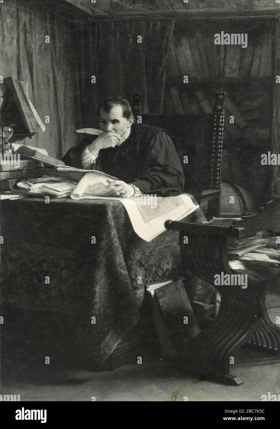 Portrait of Niccolò Machiavelli, by Italian artist Stefano Ussi, Modern ...