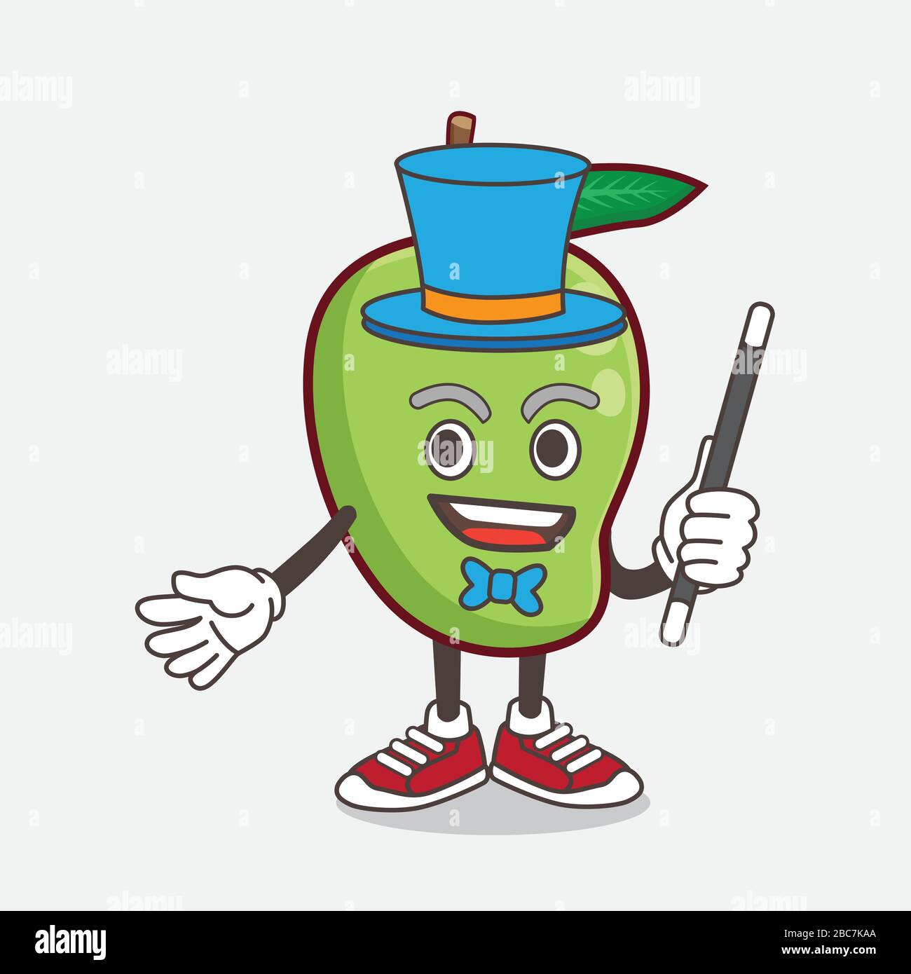 Green Mango Mascot Character Vector Illustration Stock Vector Image ...