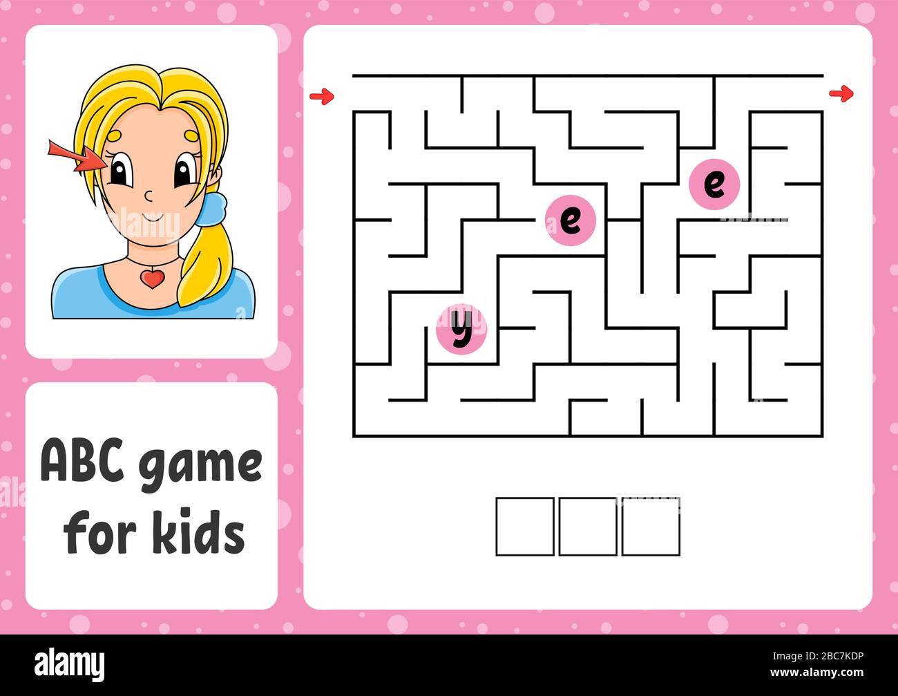 ABC maze for kids. Answer ear. Rectangle labyrinth. Activity worksheet ...