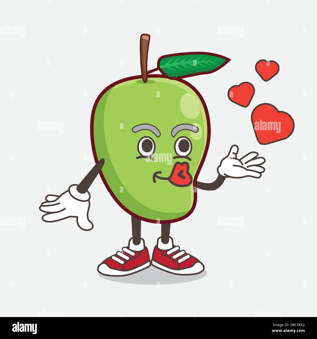 Green Mango Mascot Character Vector Illustration Stock Vector Image ...