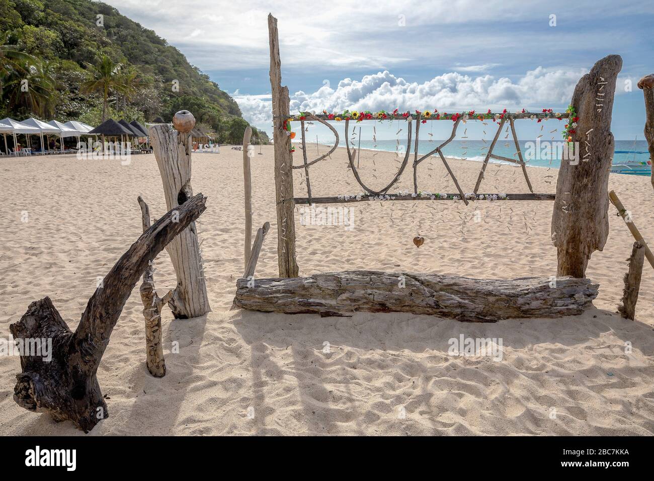 Boracay Island beautiful beach puka shell beach, Philippines Stock ...