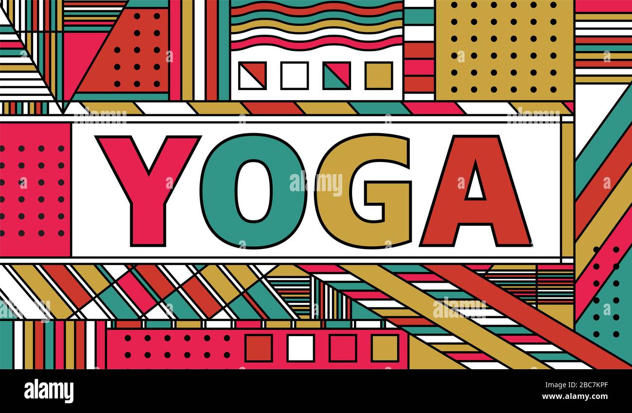 Yoga vector illustration word hi-res stock photography and images - Alamy