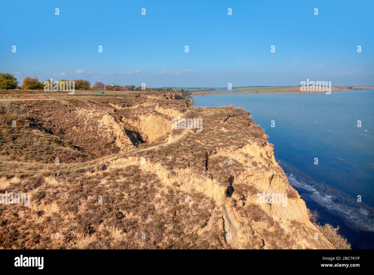 coastal clay cliff scenery in the sunny day Stock Photo - Alamy