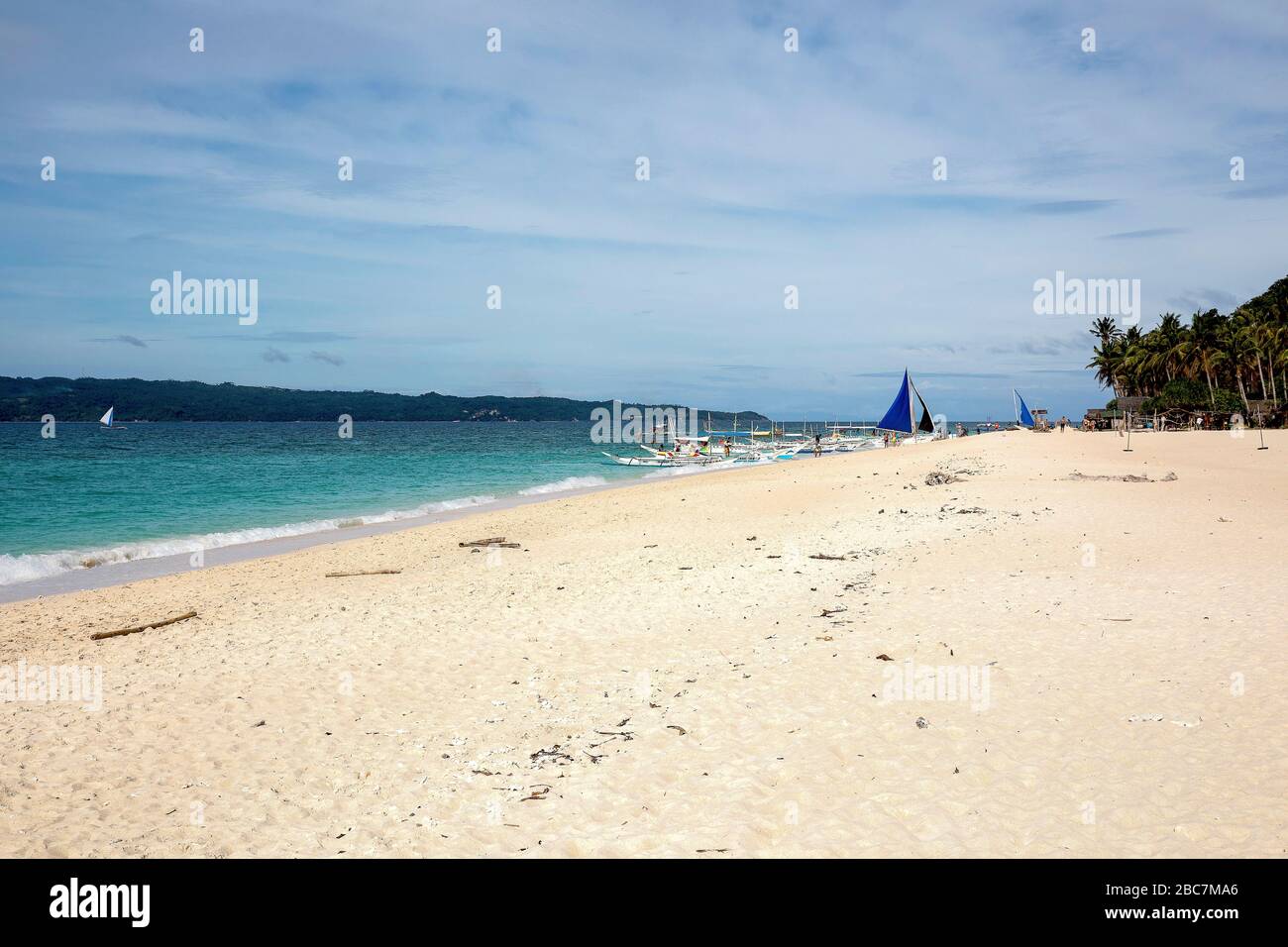 Boracay Island beautiful beach puka shell beach, Philippines Stock ...